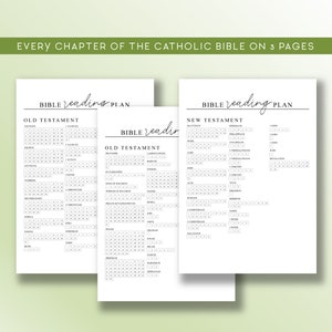 Catholic Bible Reading Tracker, Chapter by Chapter Checklist Reading ...