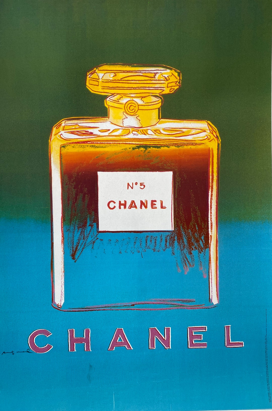 Original Vintage Fashion Poster, 'CHANEL' by Andy Warhol - Etsy