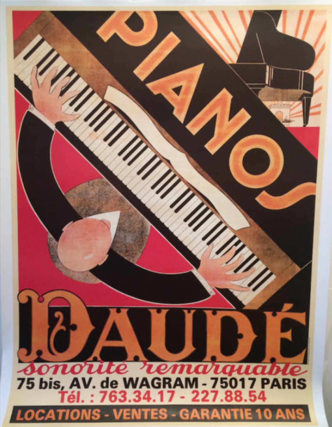 Original Vintage French Poster Pianos Daude 1970 - Etsy