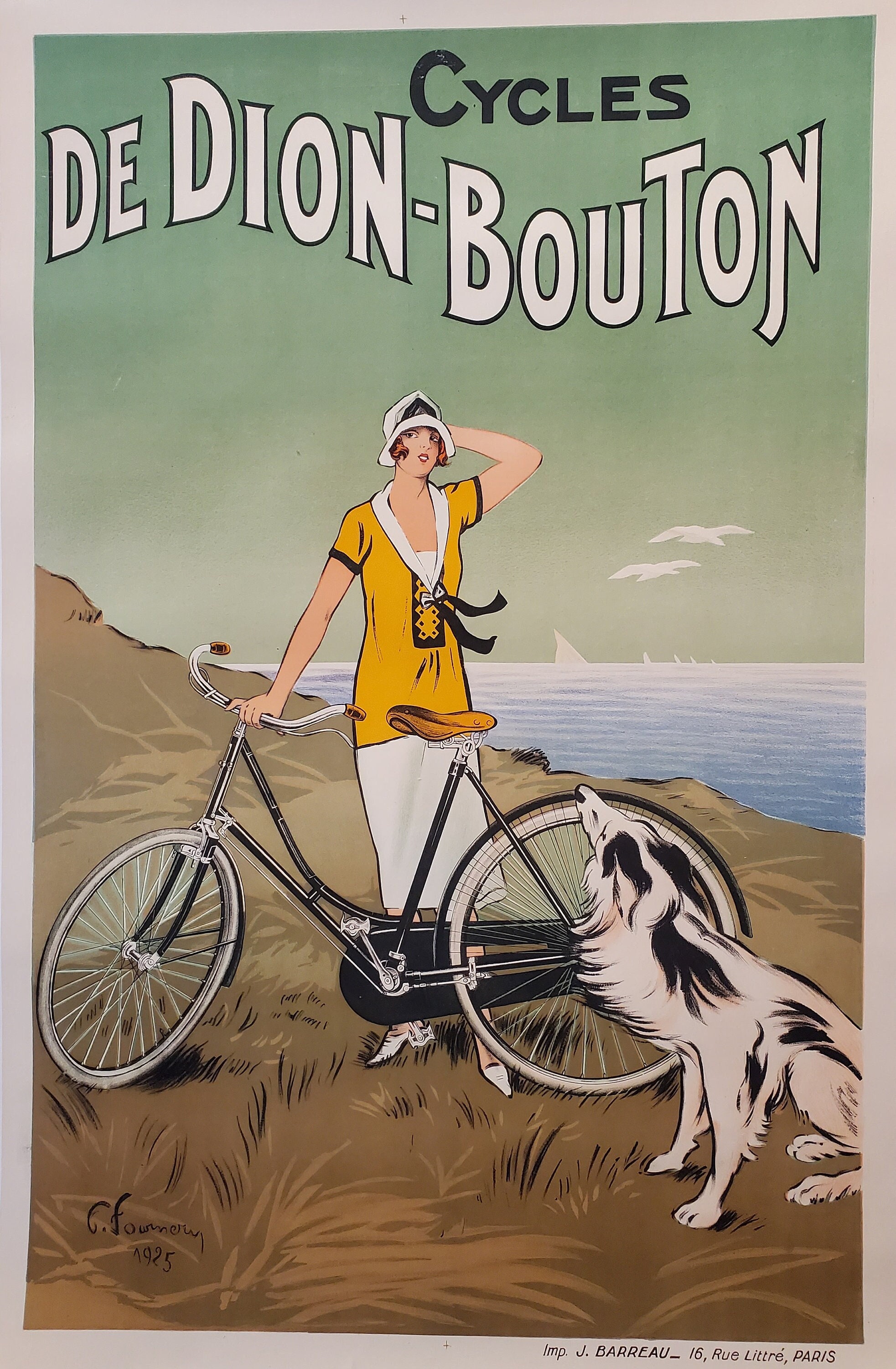 Original Vintage Art Deco Poster, 'DE DION-BOUTON Cycles', 1925 - Etsy