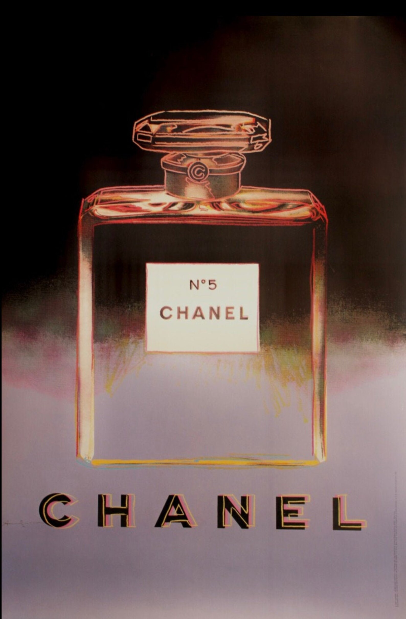 Original Vintage French Poster by Andy Warhol Chanel Purple & Black ...
