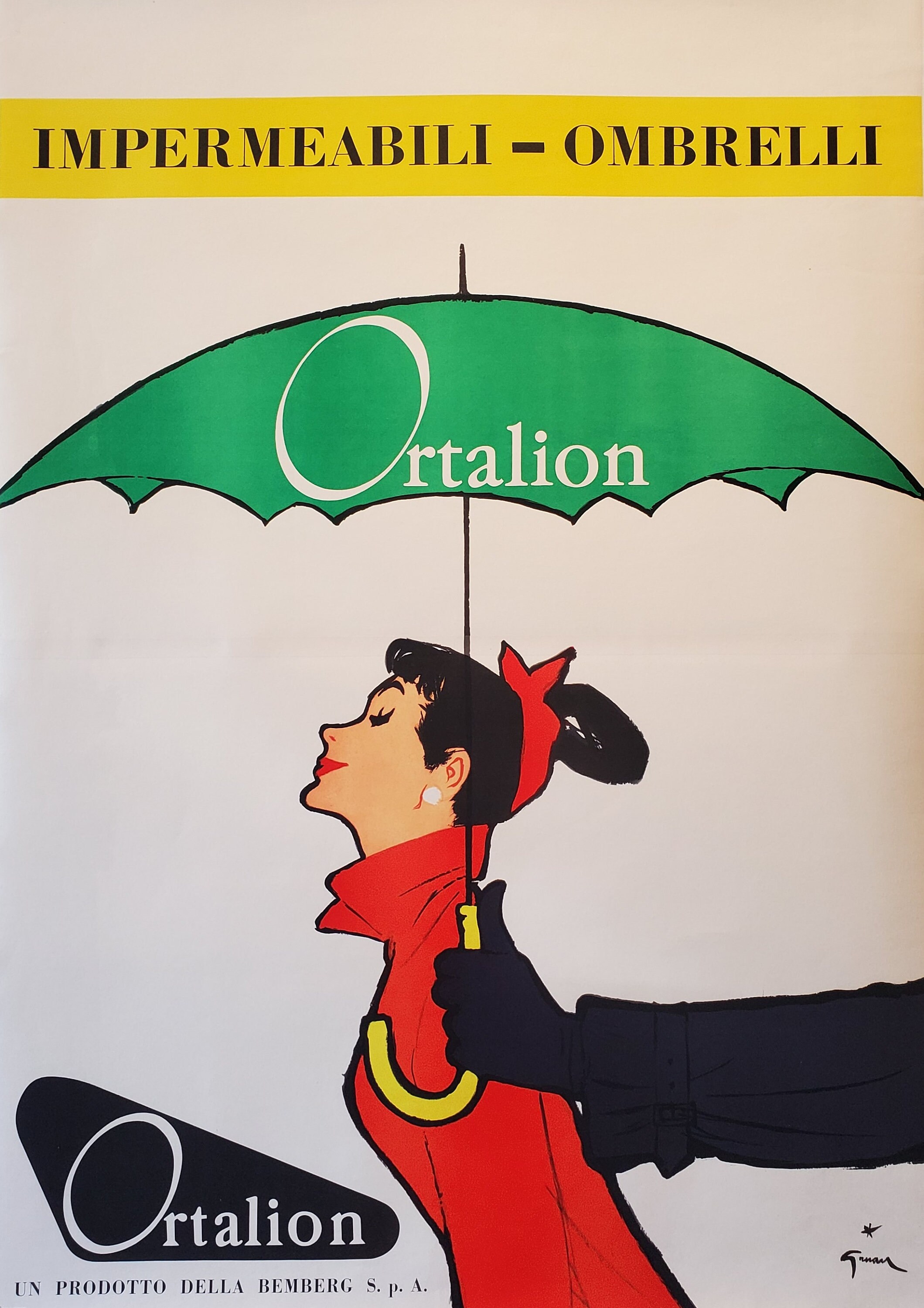 Original Vintage French Advertising Poster 'OMBRELLI' - Etsy