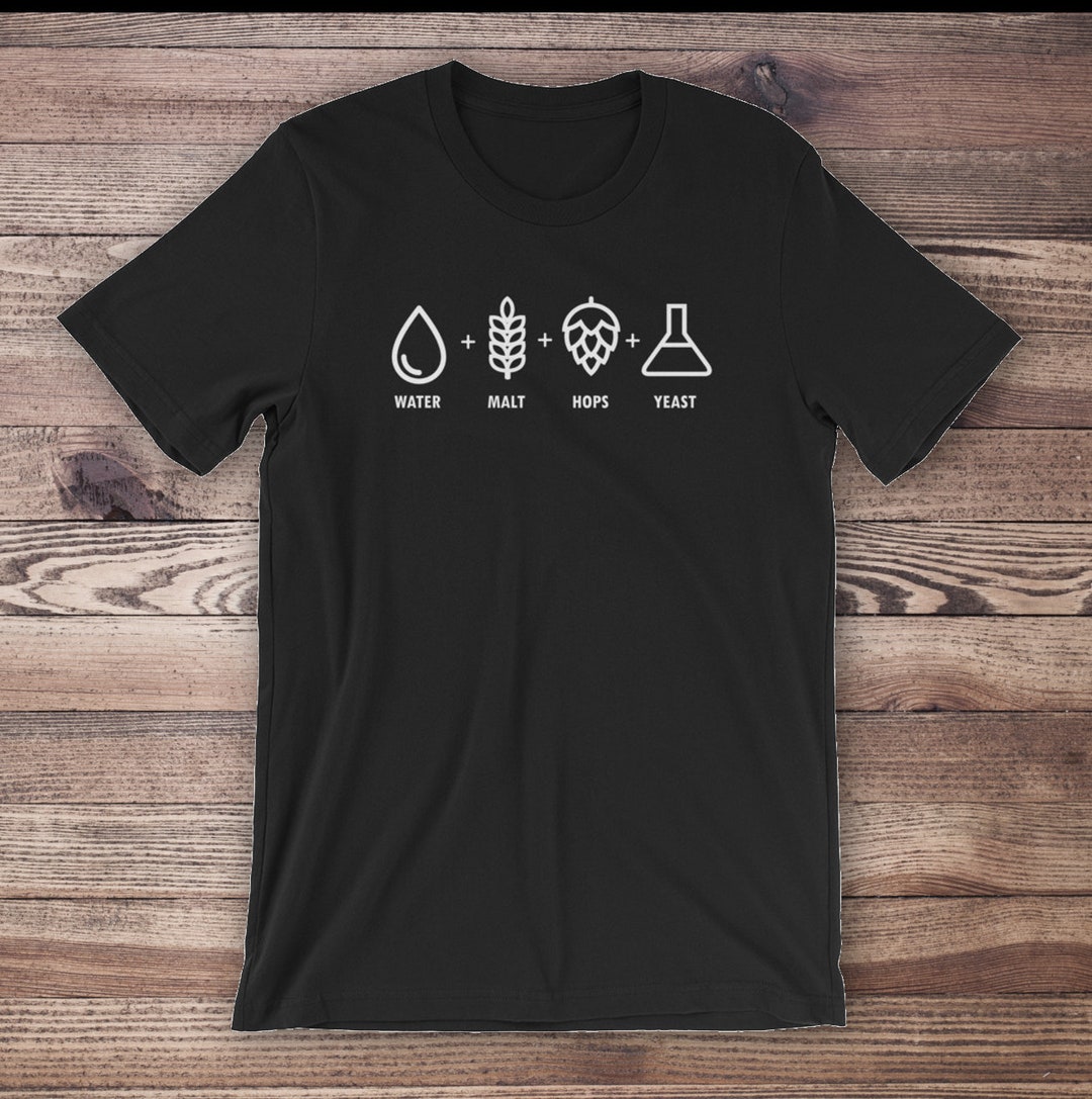 Craft Beer Brewer Shirt, Water Malt Hops Yeast Mens Tshirt, Funny Beer ...