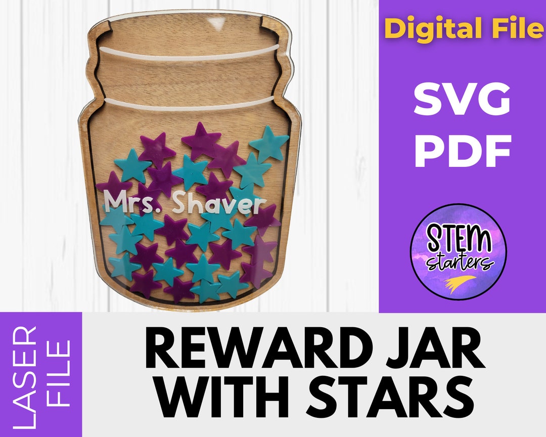 Reward Jar || Classroom Compliments Glowforge Laser Cutter File - Etsy