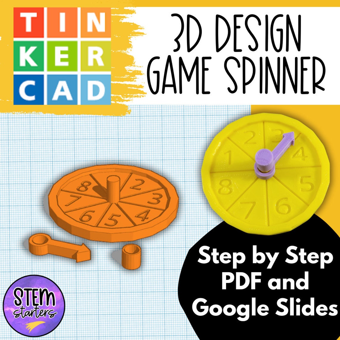 Learn to Create 3D Print Files With Tinkercad: Game Spinner Numbers or ...