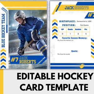 Hockey Card Template for Canva Arrows and Lines - Etsy