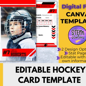 Hockey Card Template for Canva Arrows and Lines - Etsy