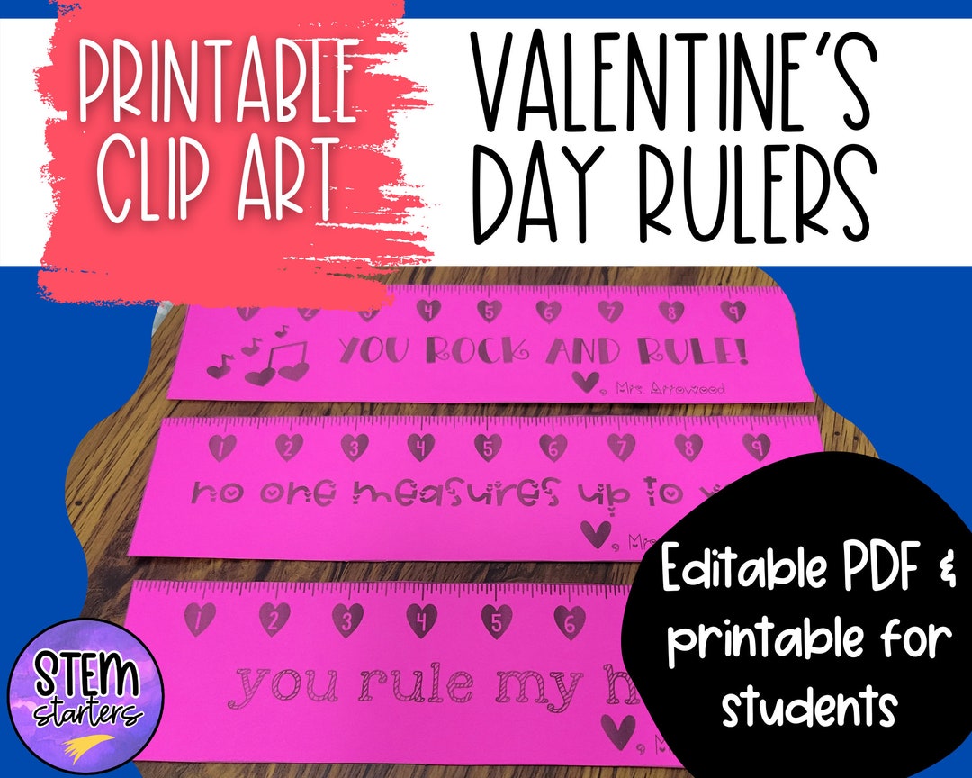 Classroom Valentine's Day Rulers | Printable Teacher Valentines for ...