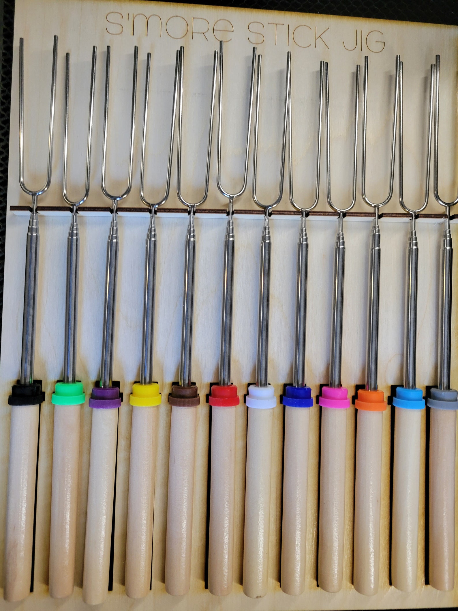 S'mores Sticks Jig With Stand and 12 Sayings for Glowforge - Etsy