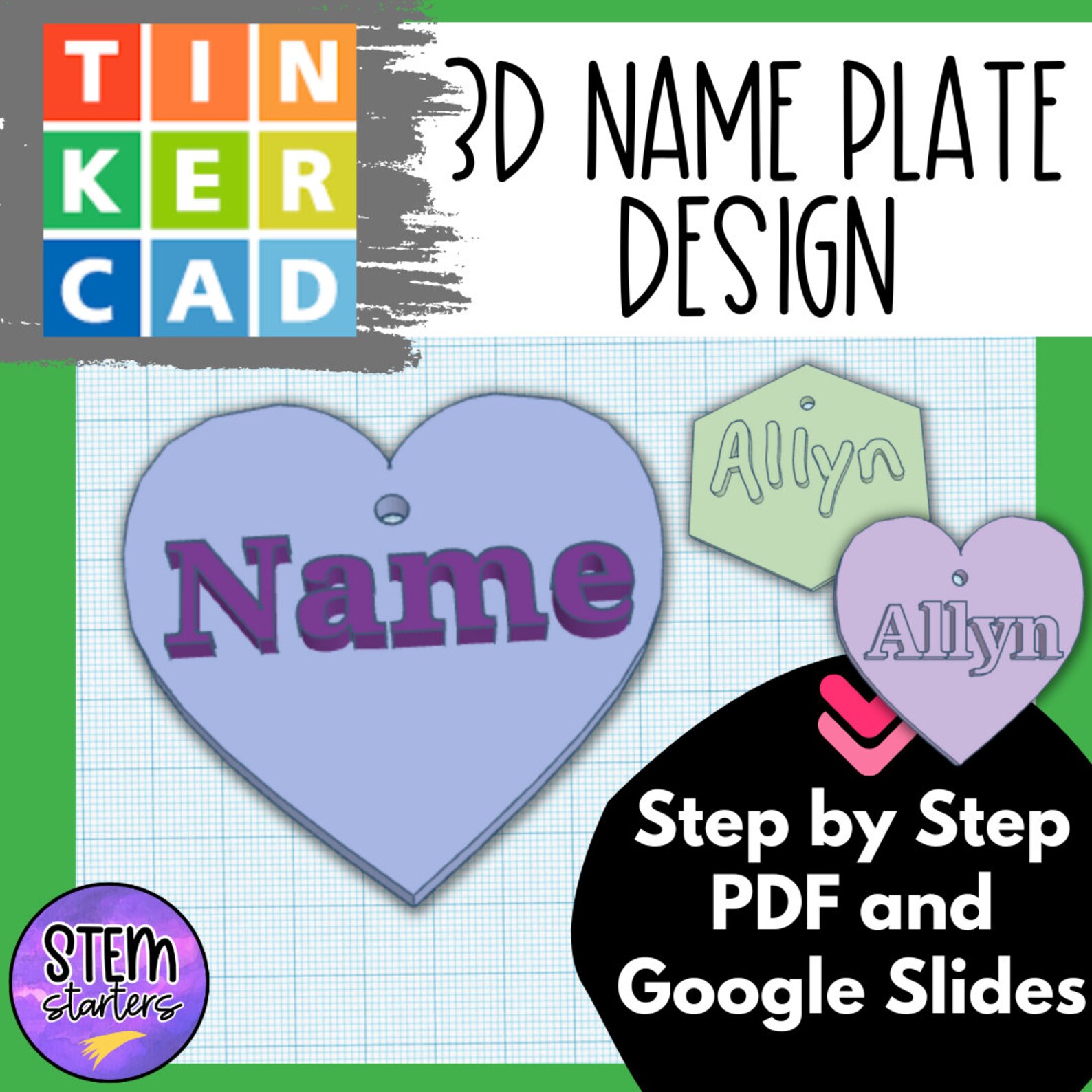 Learn to Create 3D Print Files With Tinkercad: Mini Bundle 2 Nameplate ...
