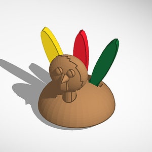Learn to Create 3D Print Files With Tinkercad: Turkey With Removable ...
