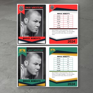 Wrestling Card Template for Canva Bold Lines - Etsy