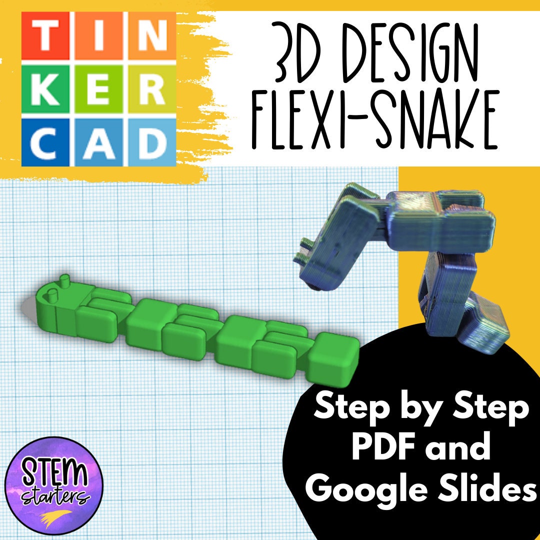 Flexi-snake, Learn to 3D Print With Tinkercad, Step by Step Tutorial ...