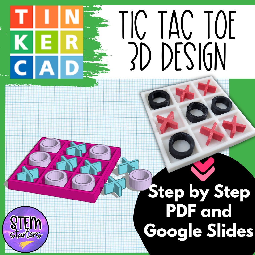 Learn to Create 3D Print Files With Tinkercad: Tic Tac Toe Board - Etsy