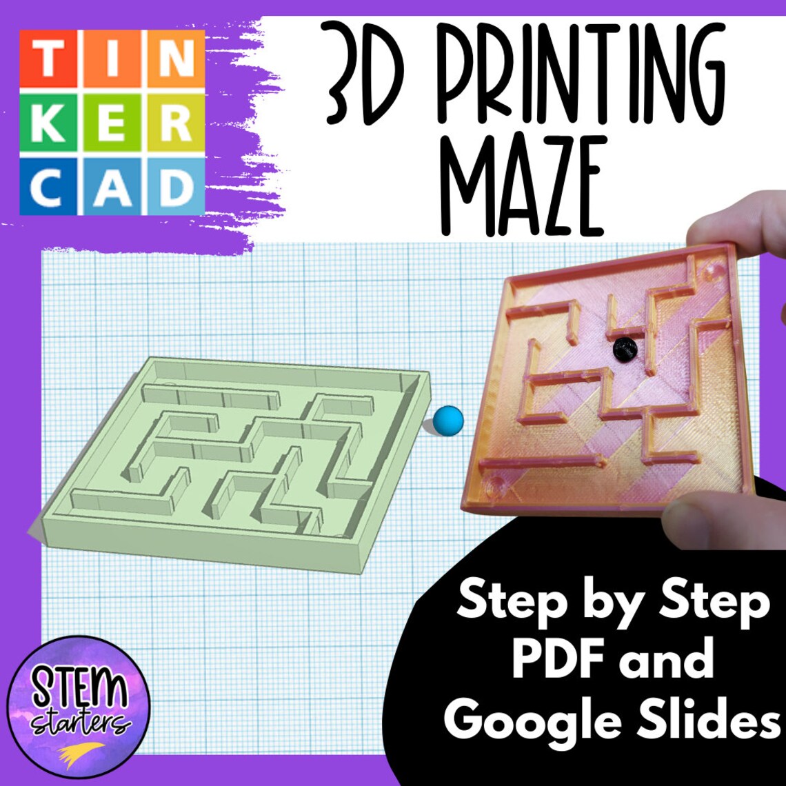Learn to Create 3D Print Files With Tinkercad: Maze With Ball - Etsy