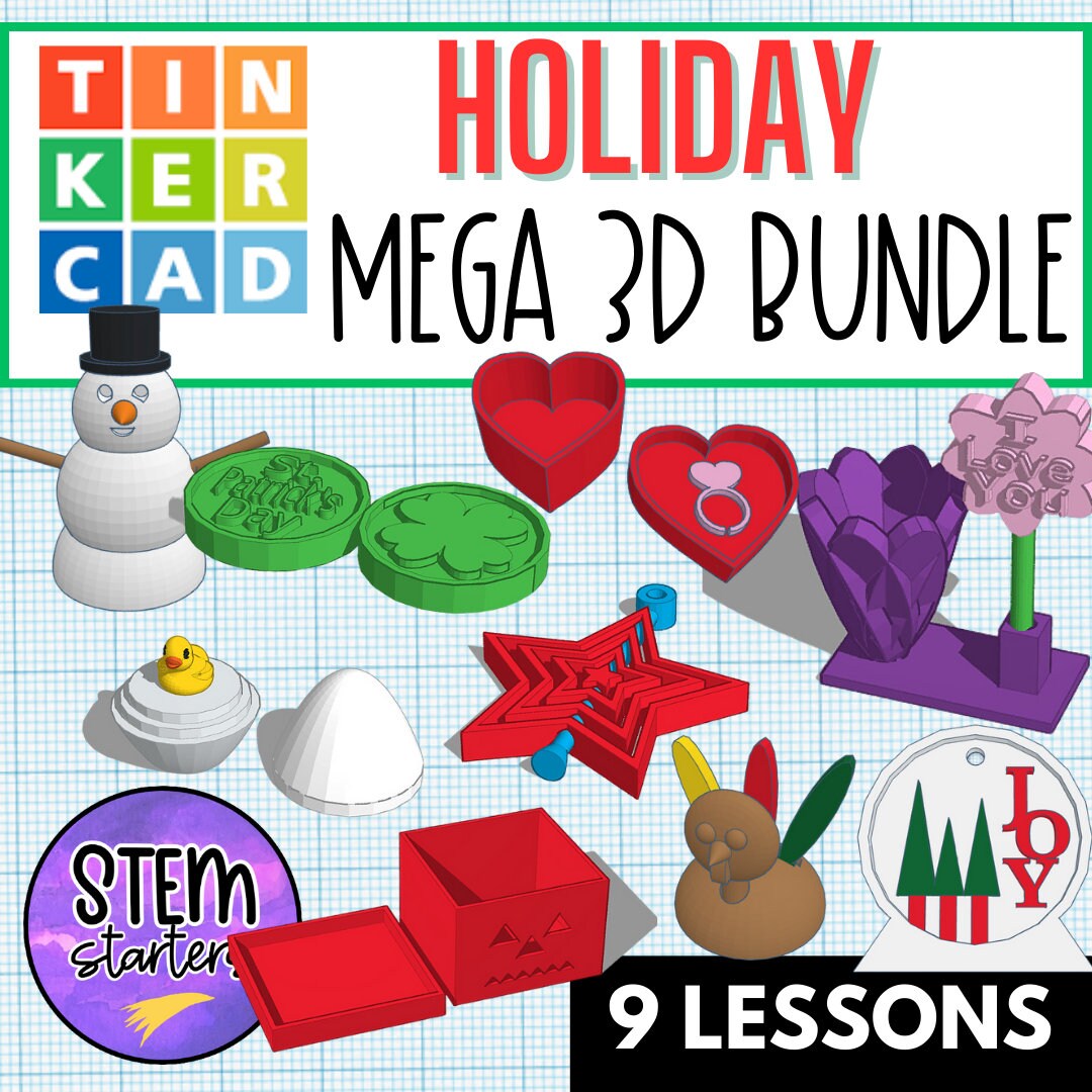 Learn to Create 3D Print Files With Tinkercad: Mega Bundle Holiday ...
