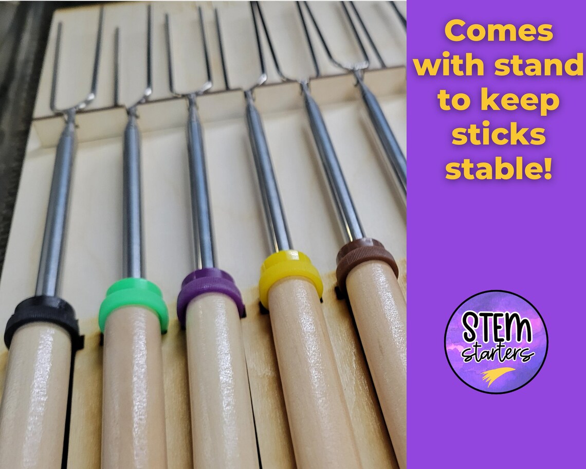 S'mores Sticks Jig With Stand and 12 Sayings for Glowforge - Etsy