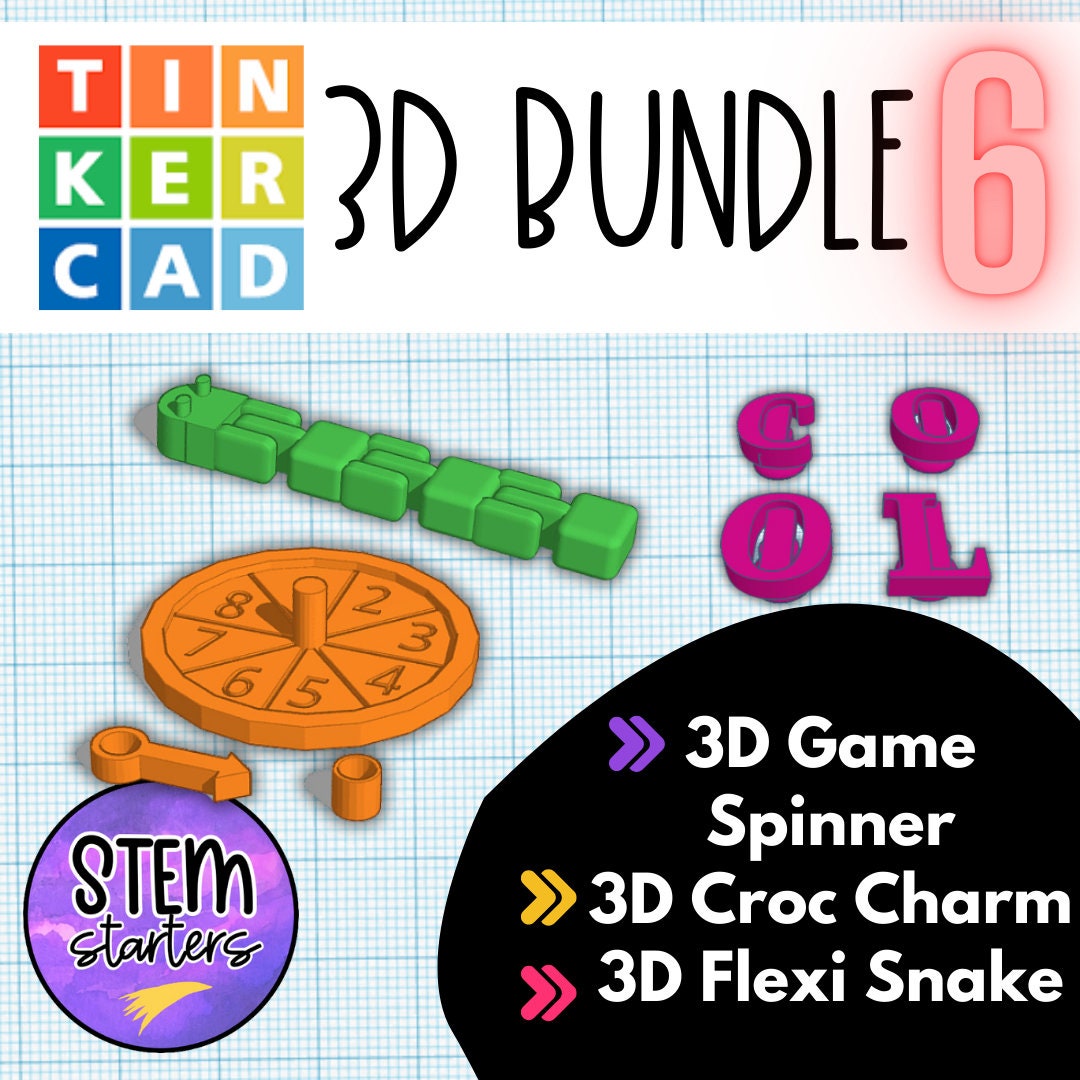 Learn to Create 3D Print Files With Tinkercad: Mini Bundle 6 ...