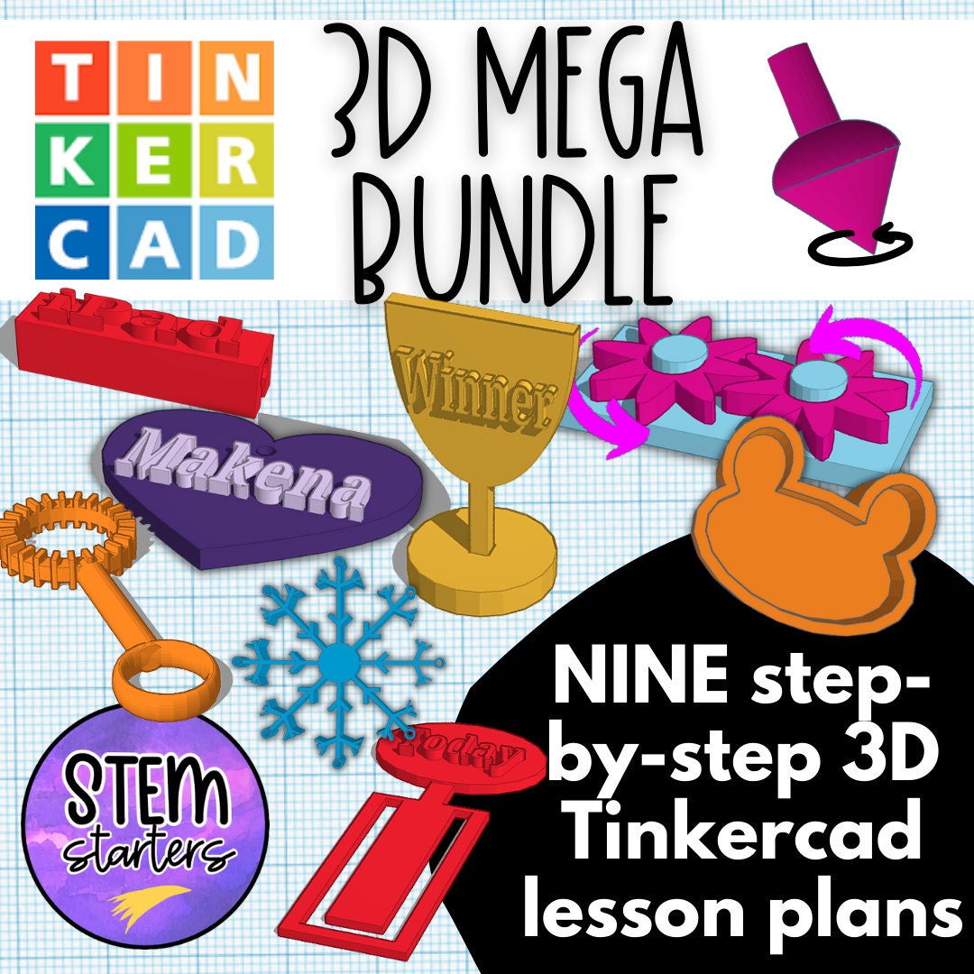 Learn to Create 3D Print Files With Tinkercad: Year Long Bundle With 36 ...