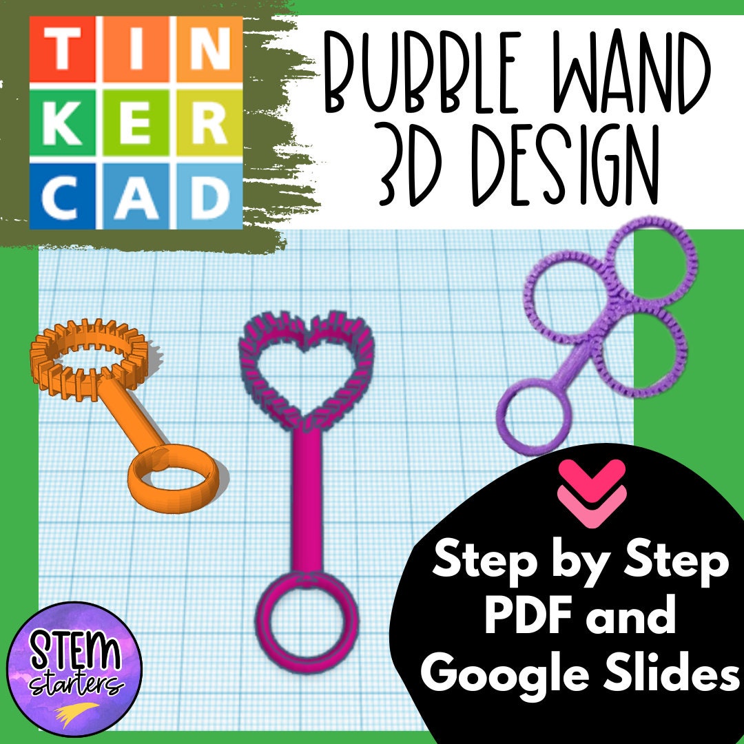 Learn to Create 3D Print Files With Tinkercad: Bubble Wand - Etsy