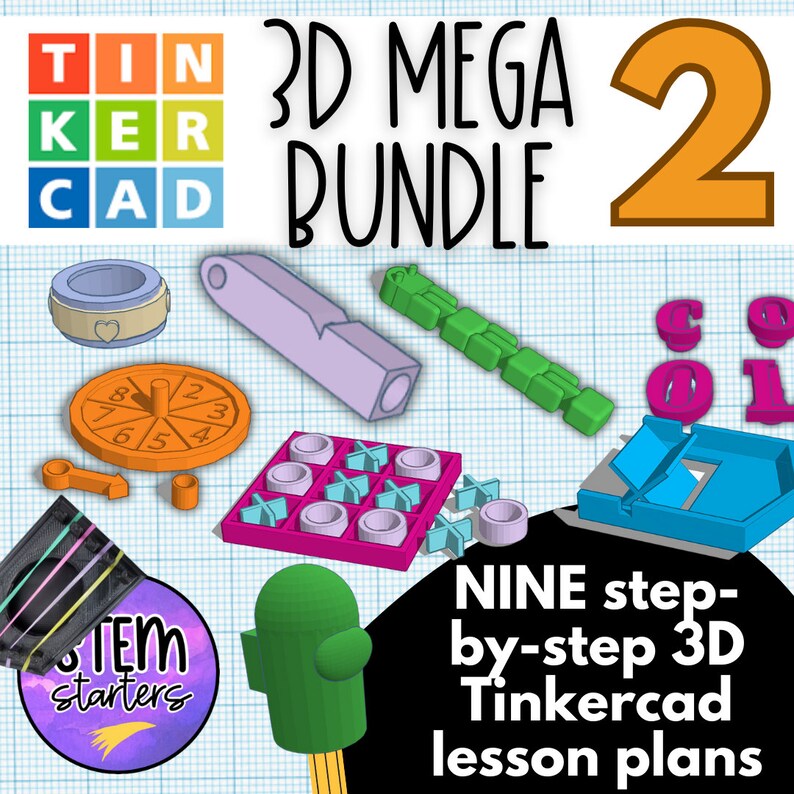 Learn to Create 3D Print Files With Tinkercad: Year Long Bundle With 36 ...