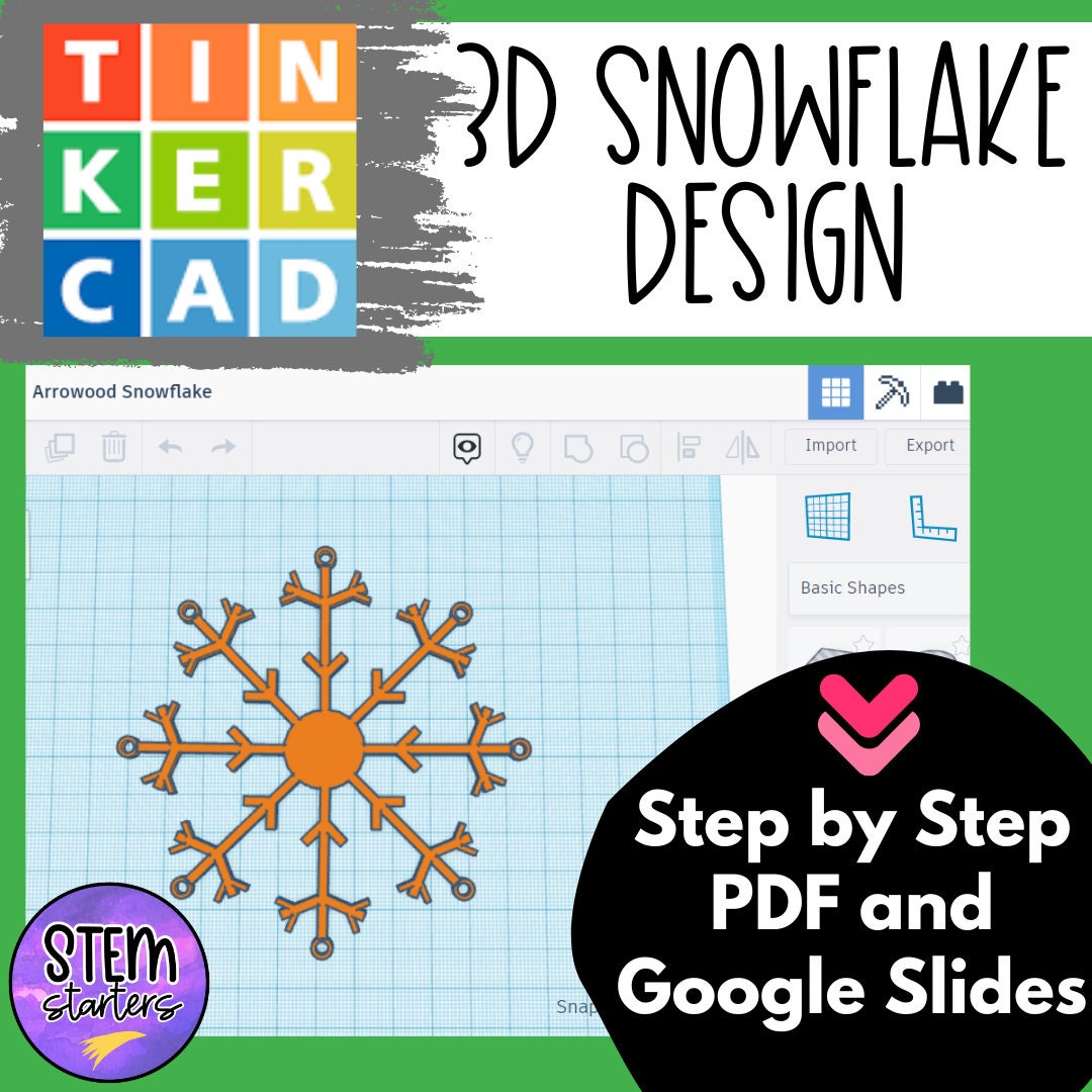 Learn to Create 3D Print Files With Tinkercad: Snowflake - Etsy