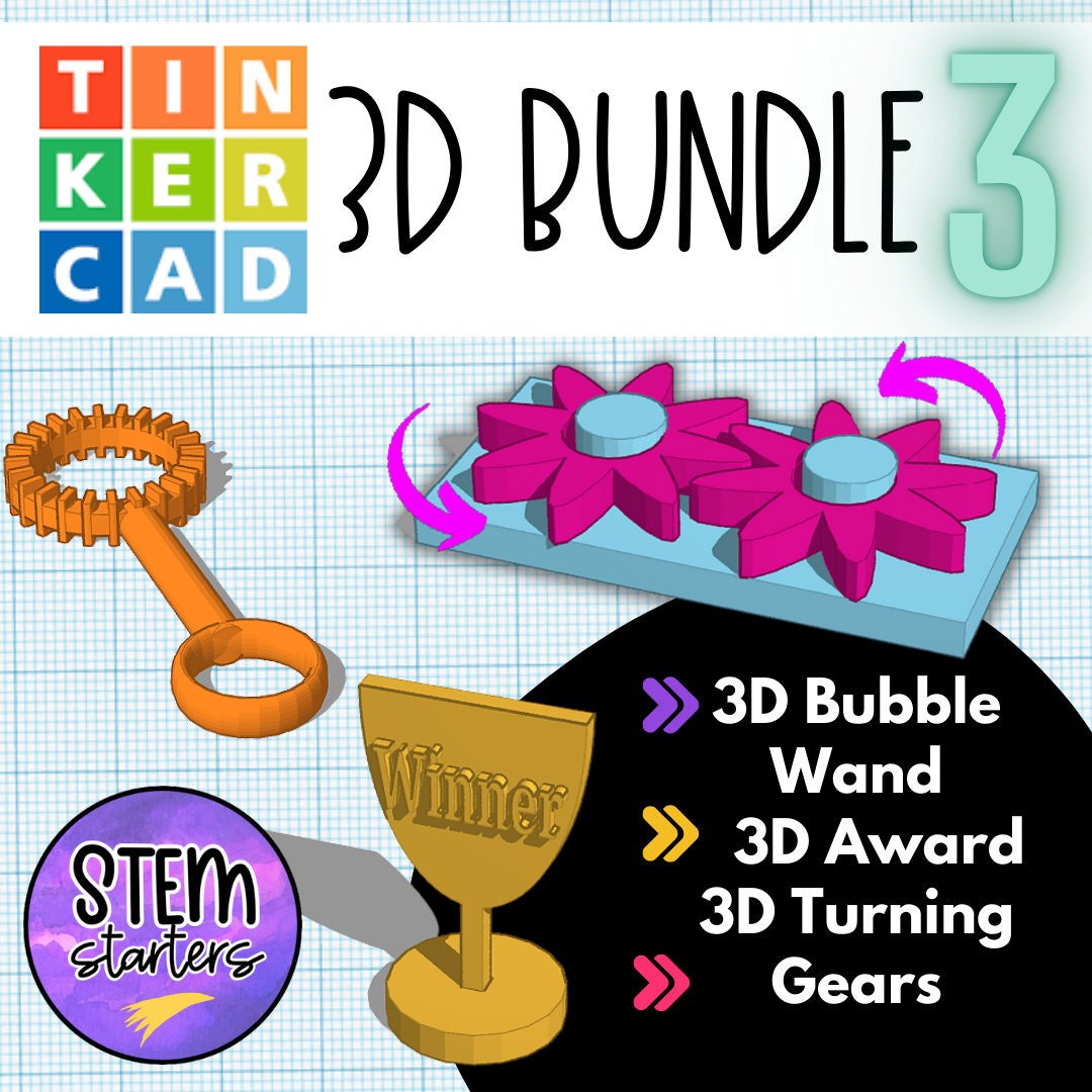 Learn to Create 3D Print Files With Tinkercad: Mini Bundle 3 - Bubble ...