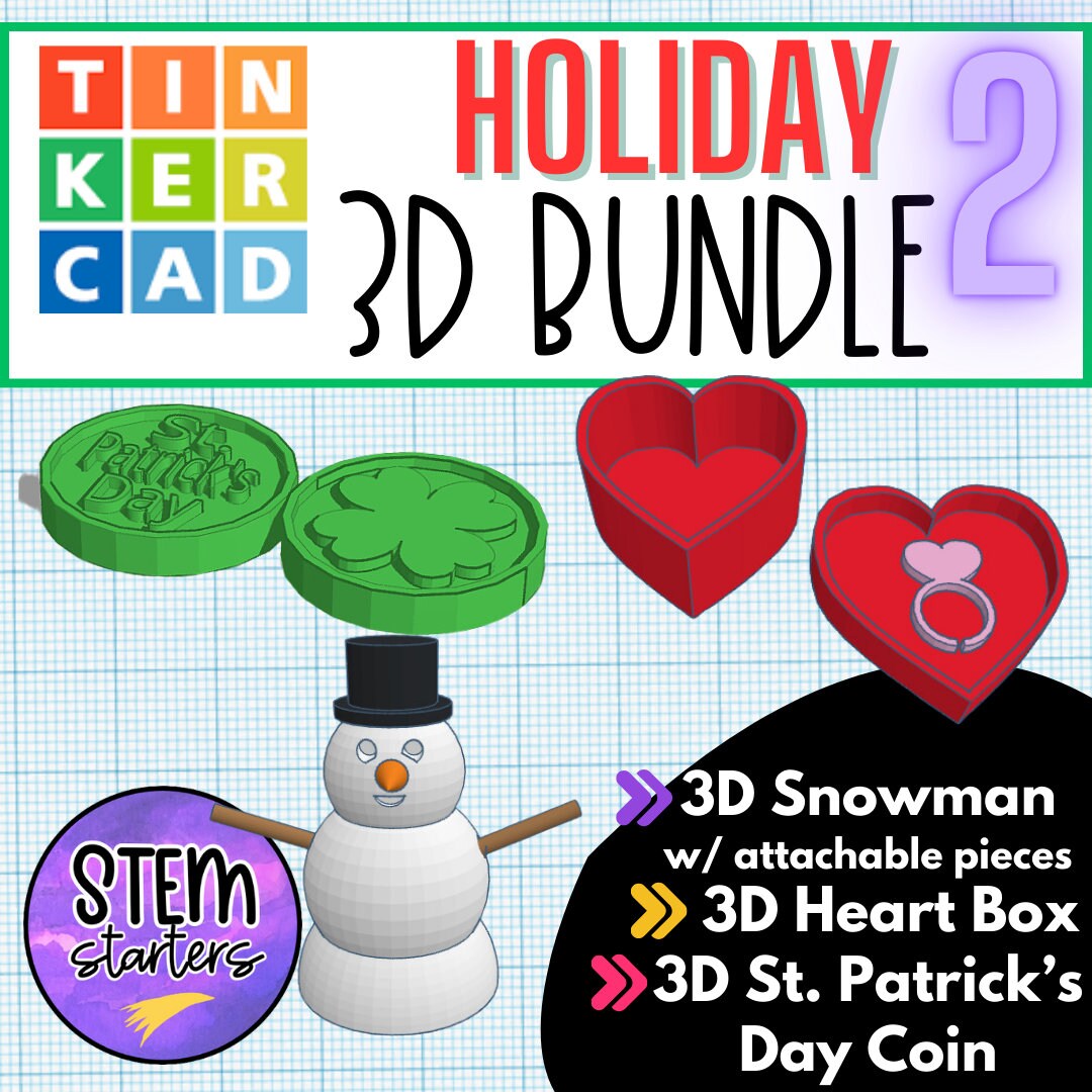 Learn to Create 3D Print Files With Tinkercad: Mini Holiday Bundle 2 ...