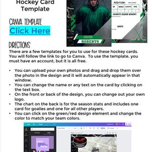 Hockey Card Template for Canva | Customizable Sports Trading Card ...