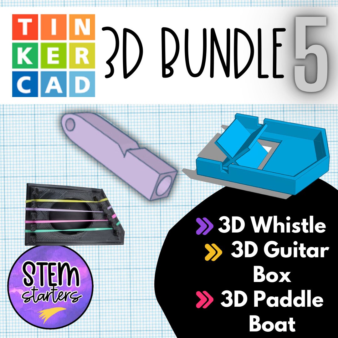Learn to Create 3D Print Files With Tinkercad: Mini Bundle 5 - Guitar ...