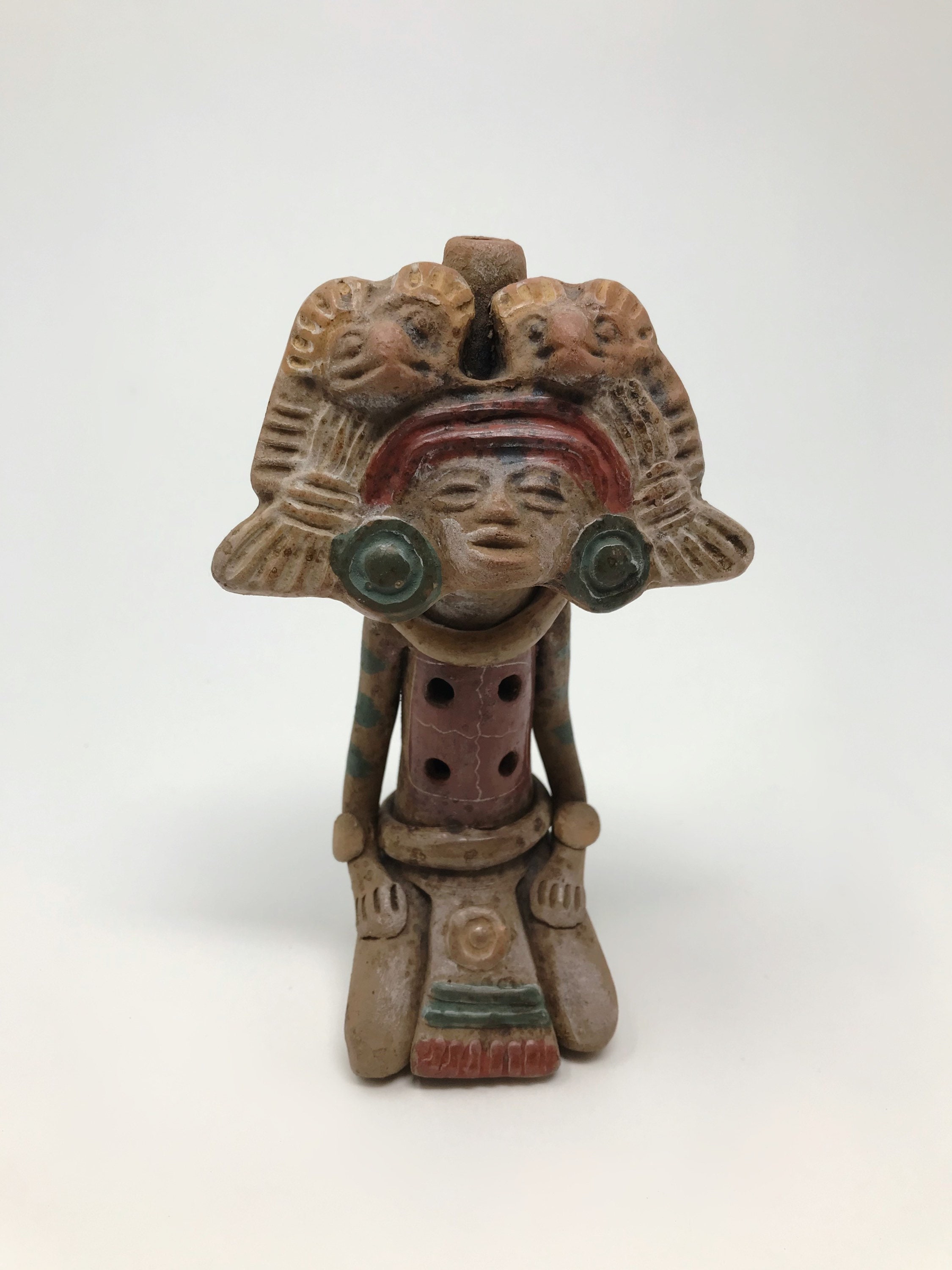 Vintage Mexican Mayan Aztec Pottery Figurine Flute Whistle - Etsy