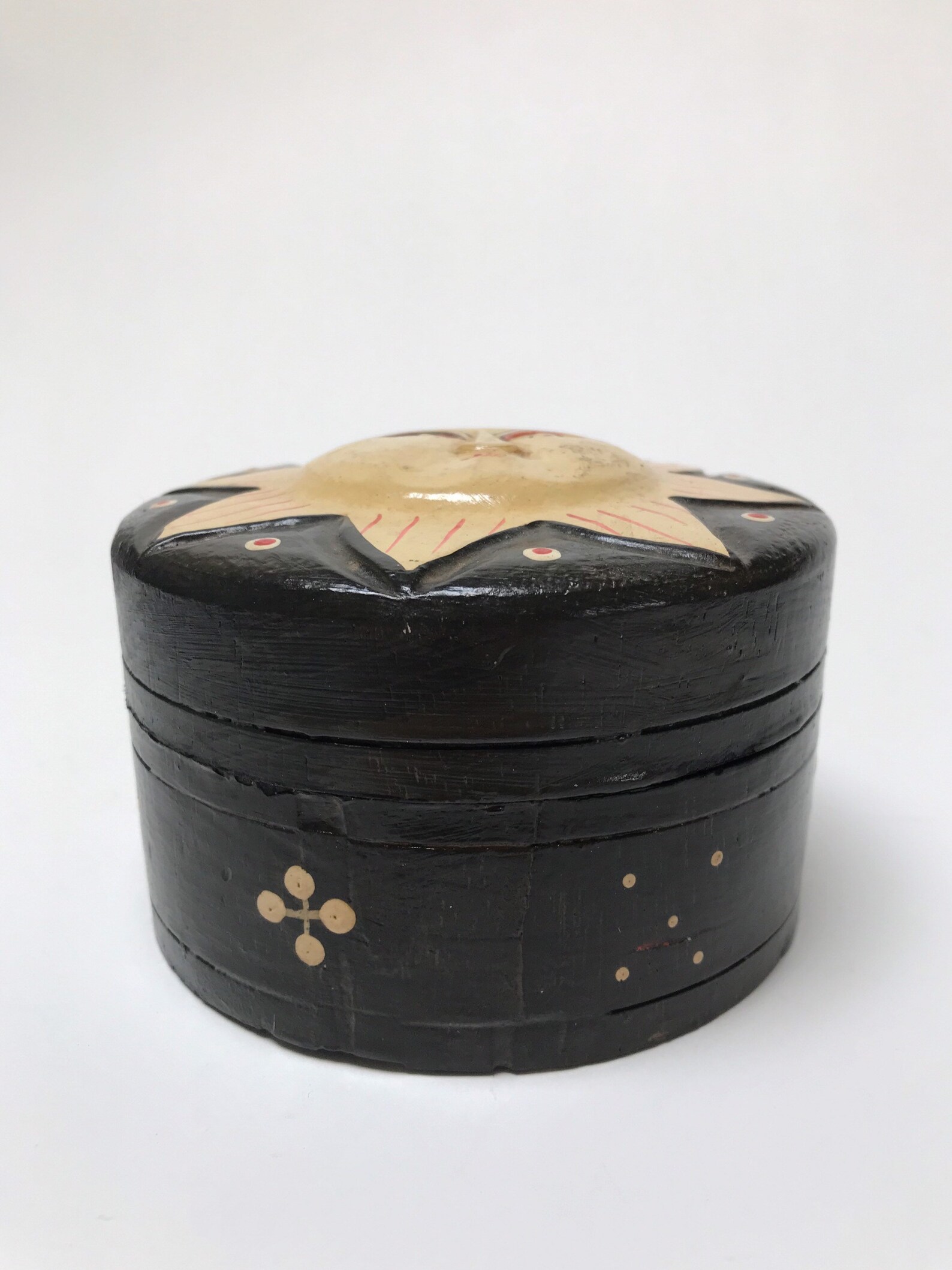 Vintage Hand Painted Sun Design Wood Box Sun Face Trinket | Etsy