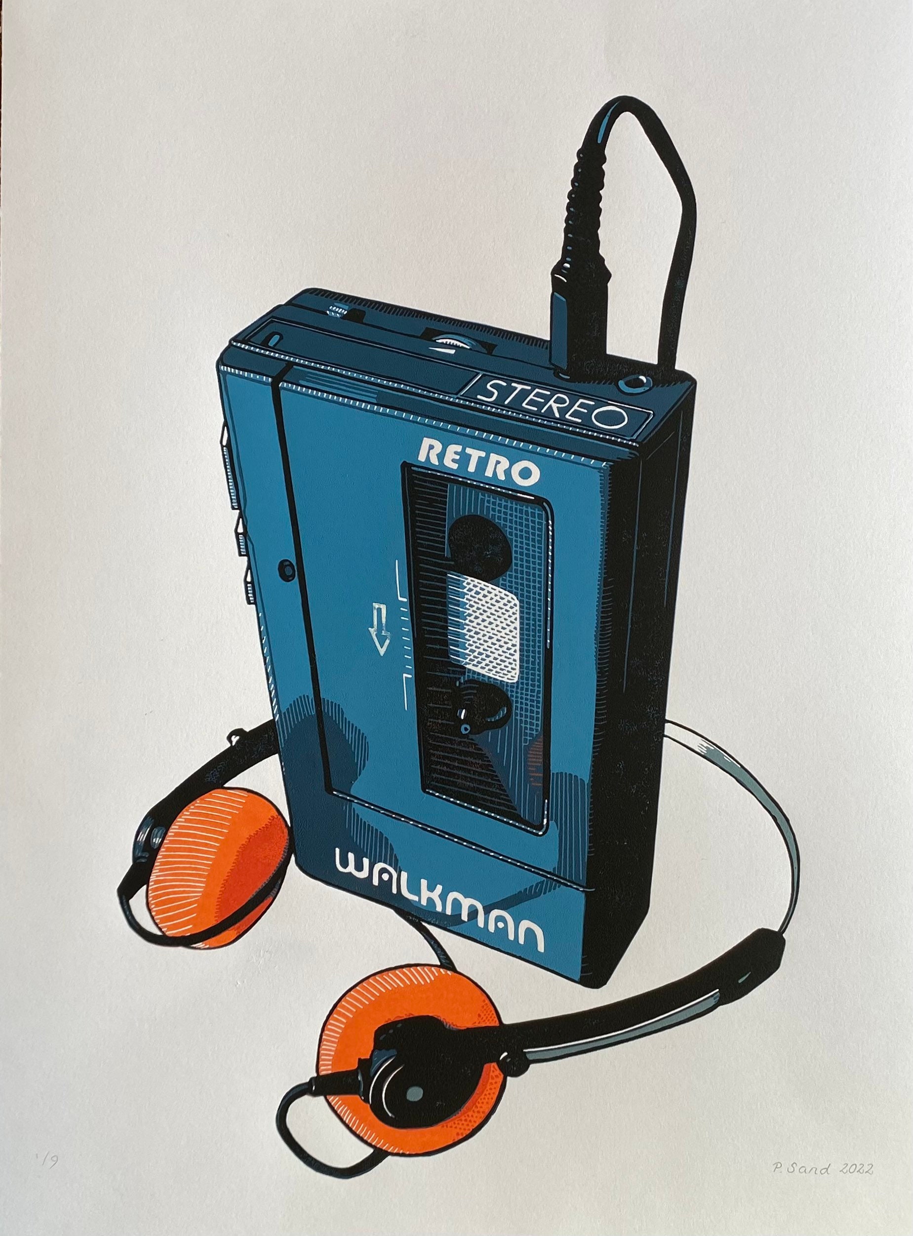 Walkman reduction Lino Print - Etsy