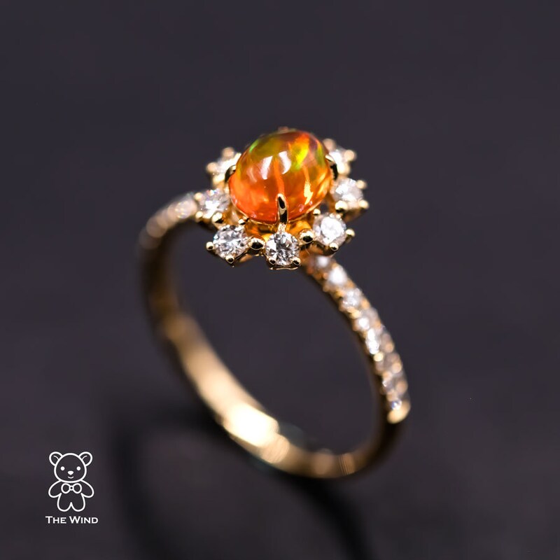 Fire Opal Engagement Ring - Etsy
