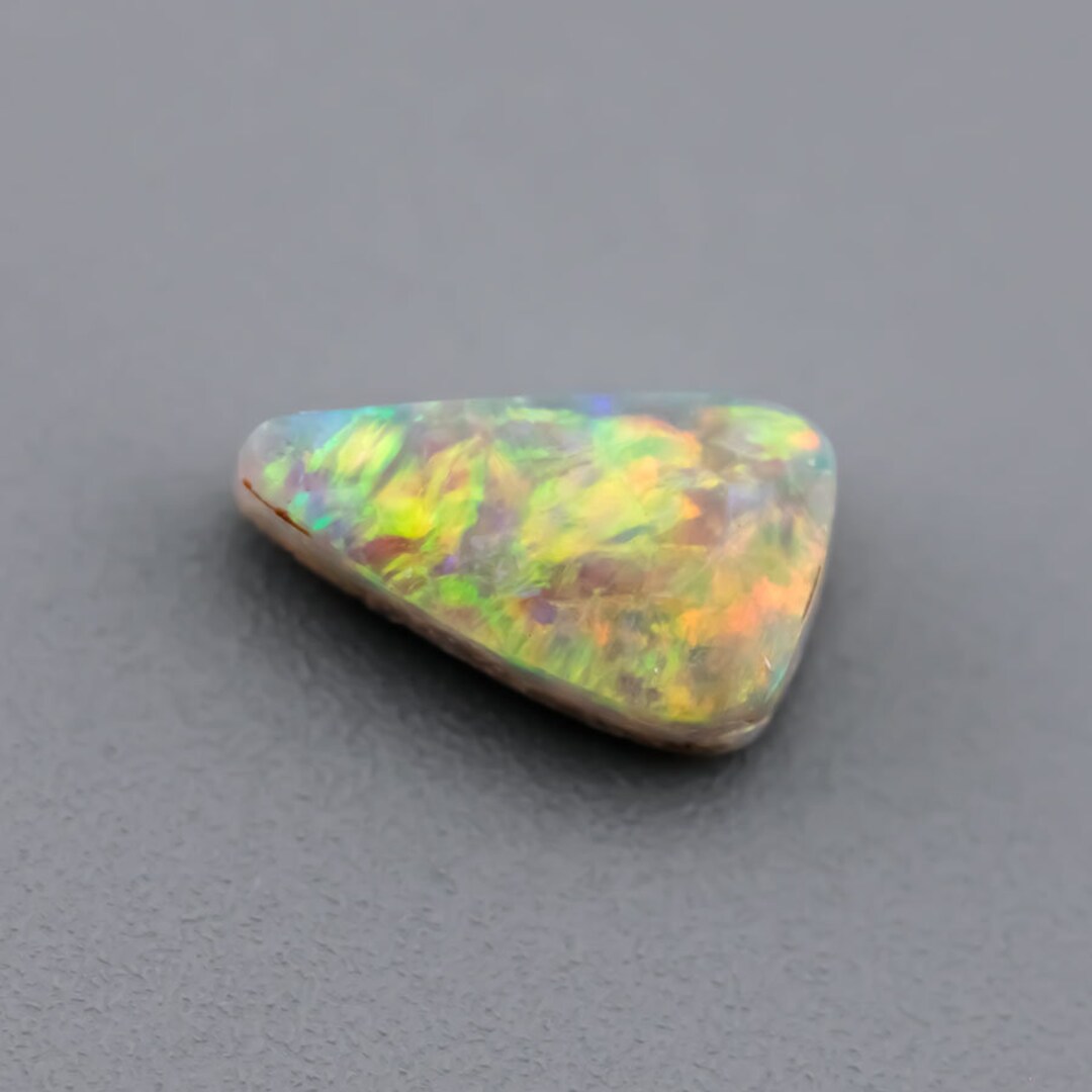 Triangle Natural Australian Black Opal Loose Gemstone 1.26 Ct Unmounted ...