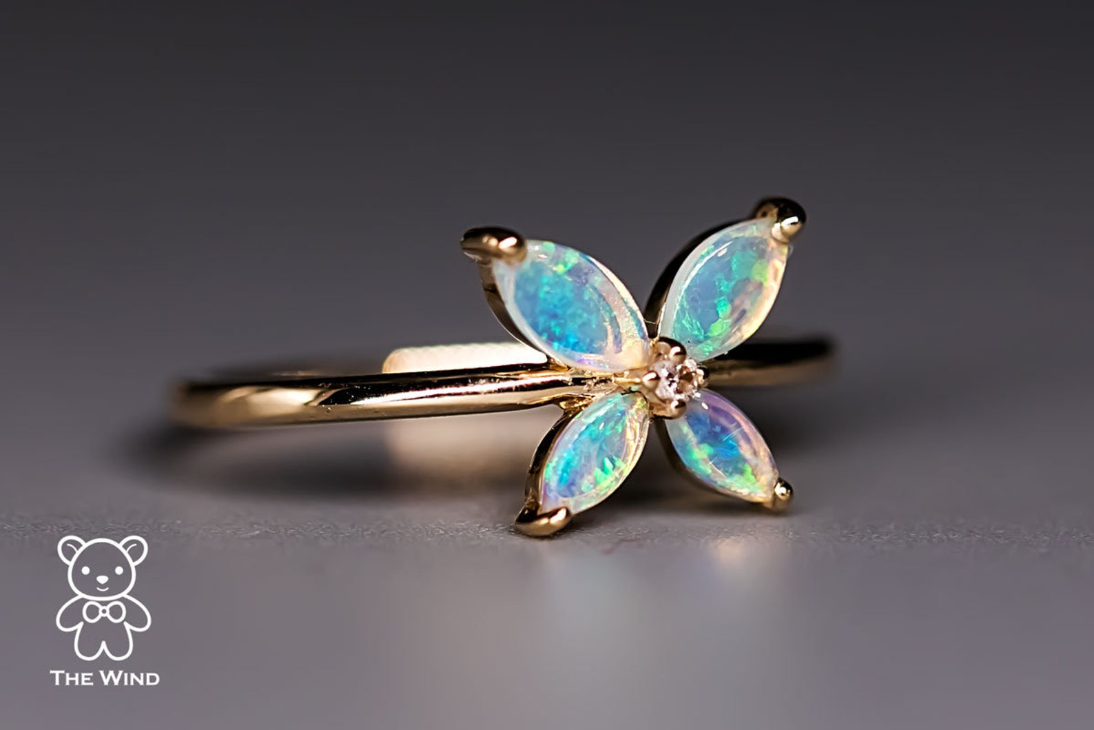 Stunning Flower Design Australian Crystal Opal Diamond - Etsy