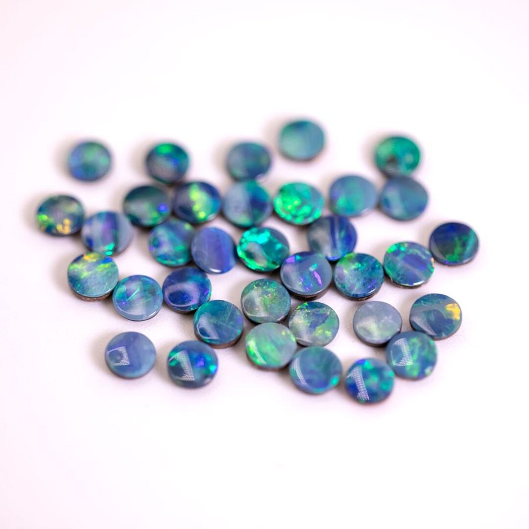 Australian Round Doublet Opal Collection, 12.085 Carats Unmounted ...