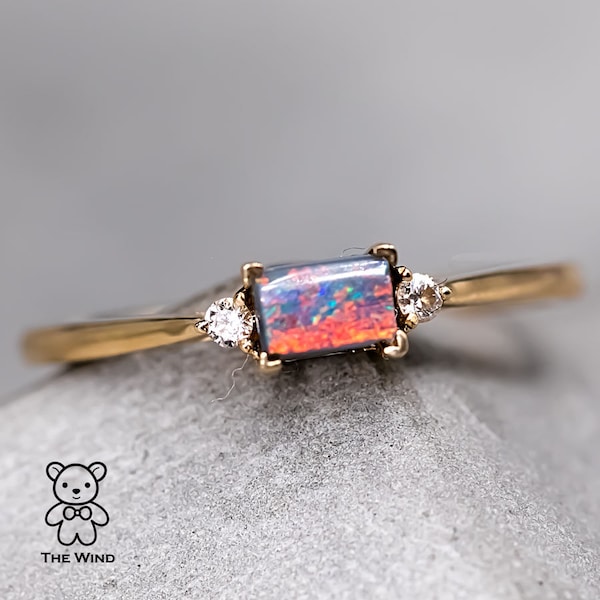 Rectangle Opal Ring - Etsy