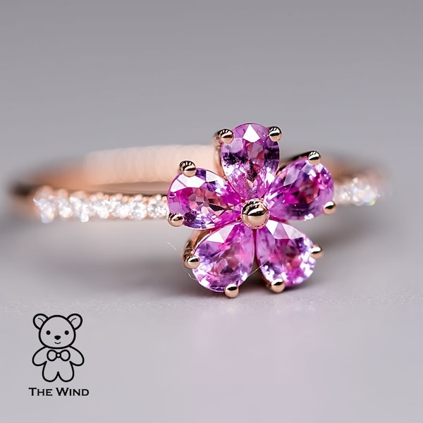 Sakura Diamond Engagement Ring - Etsy