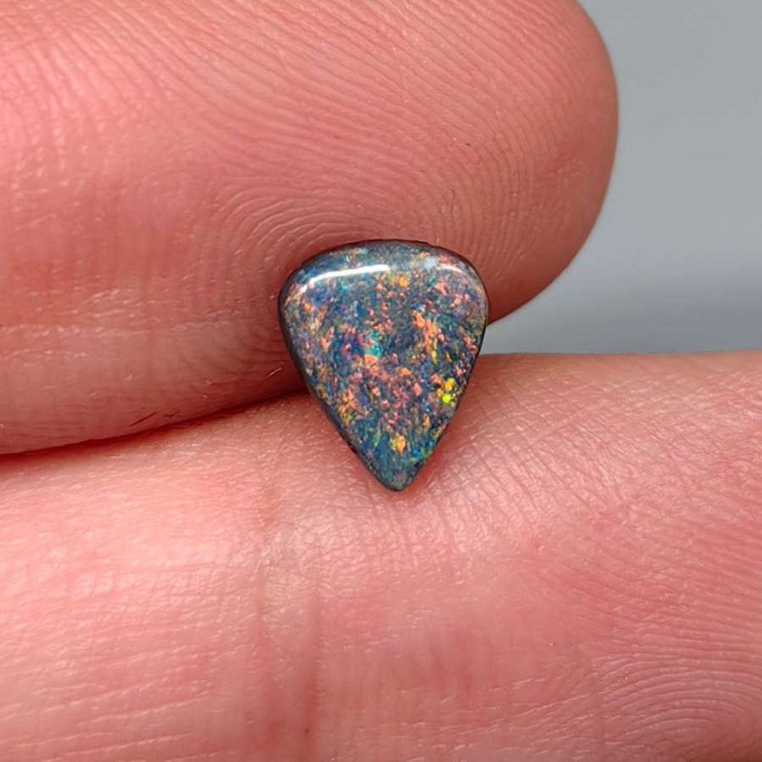 Triangle Natural Australian Black Opal Loose Gemstone 0.98ct Multicolor ...