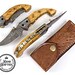 7.25 Pakka Wood Handle Folding Pocket Knife Hunting 100% Authentic ...