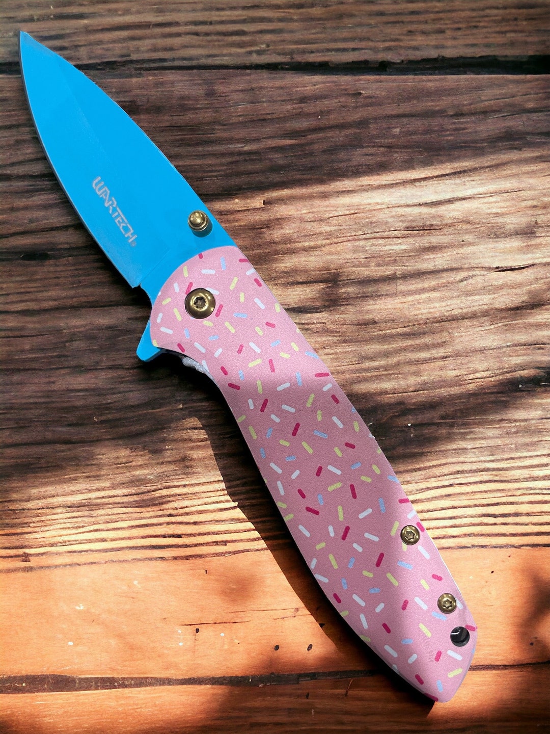 Tactical 7.75 Pocket Knife Pink Sprinkles Design Knives Hunting EDC ...