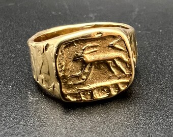 Gold Signet Ring Vintage | Etsy