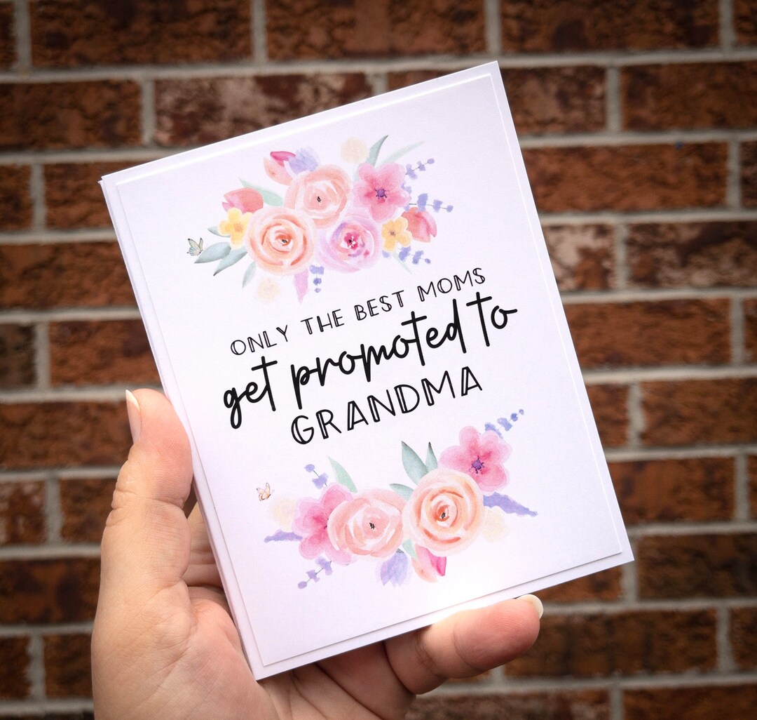 New Grandma Card Grandma Baby Announcement Card Mom Promotion Card You ...