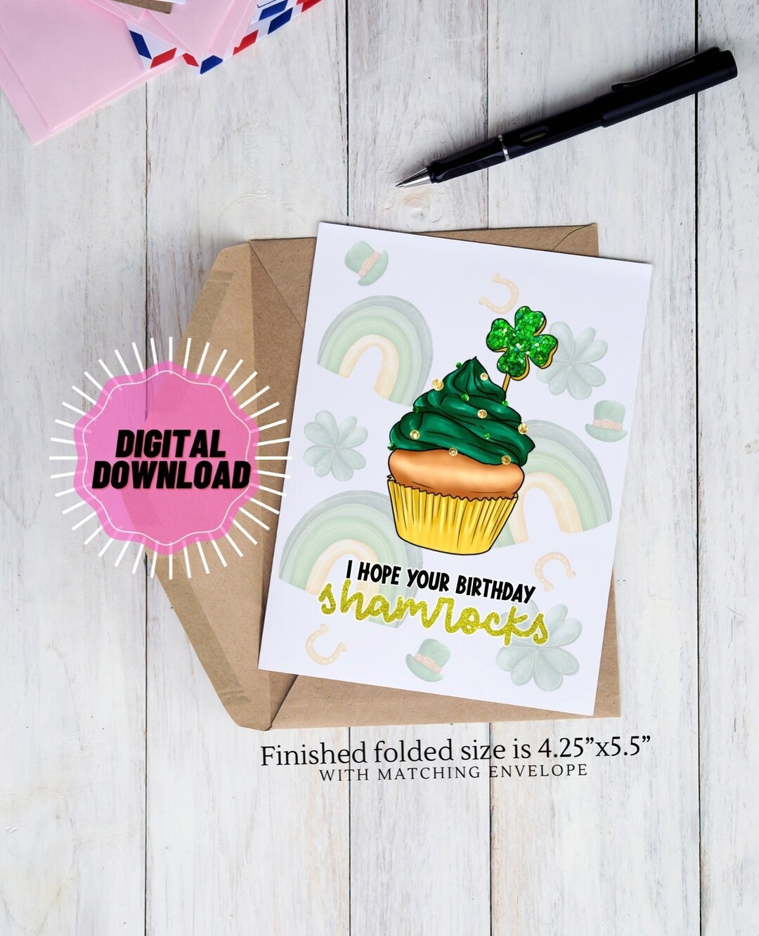 St Patricks Day Card St Patricks Day Birthday Card Hope Your Birthday Shamrocks Shamrock ...