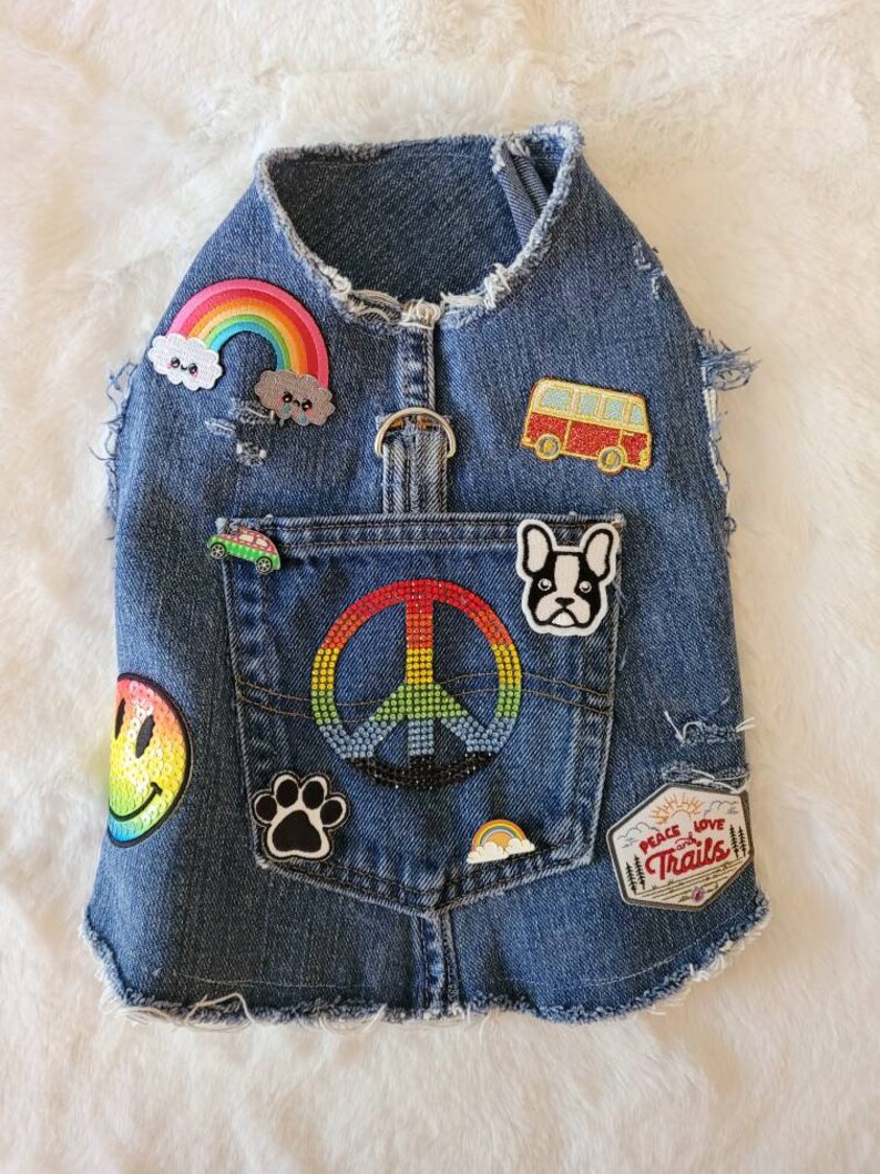 Custom Denim Dog Harness Vests/jackets dogs XS-M - Etsy