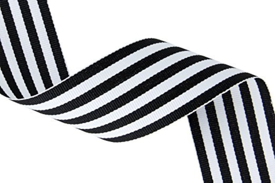 Black and White Striped Grosgrain Ribbon Gift Wrap Decor LBD007 - Etsy