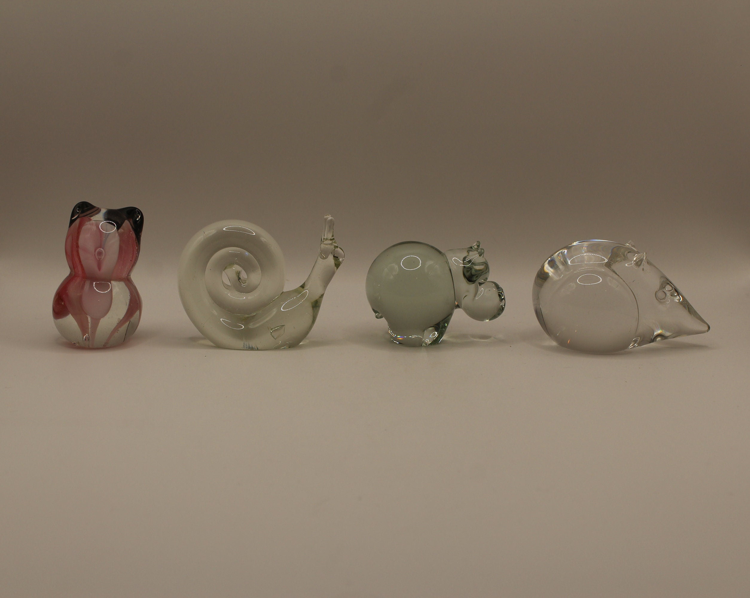 Various Hand Made Glass Animal Figures - Small Paper Weights - Etsy