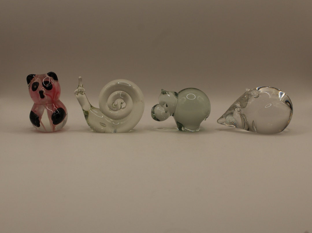 Various Hand Made Glass Animal Figures - Small Paper Weights - Etsy