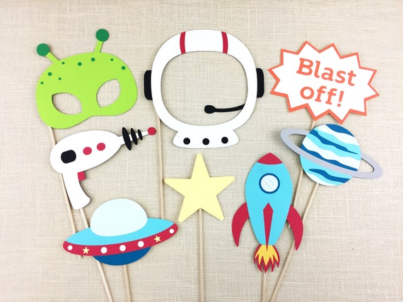 Outer Space Photo Booth Props / Space Themed Birthday Props / | Etsy